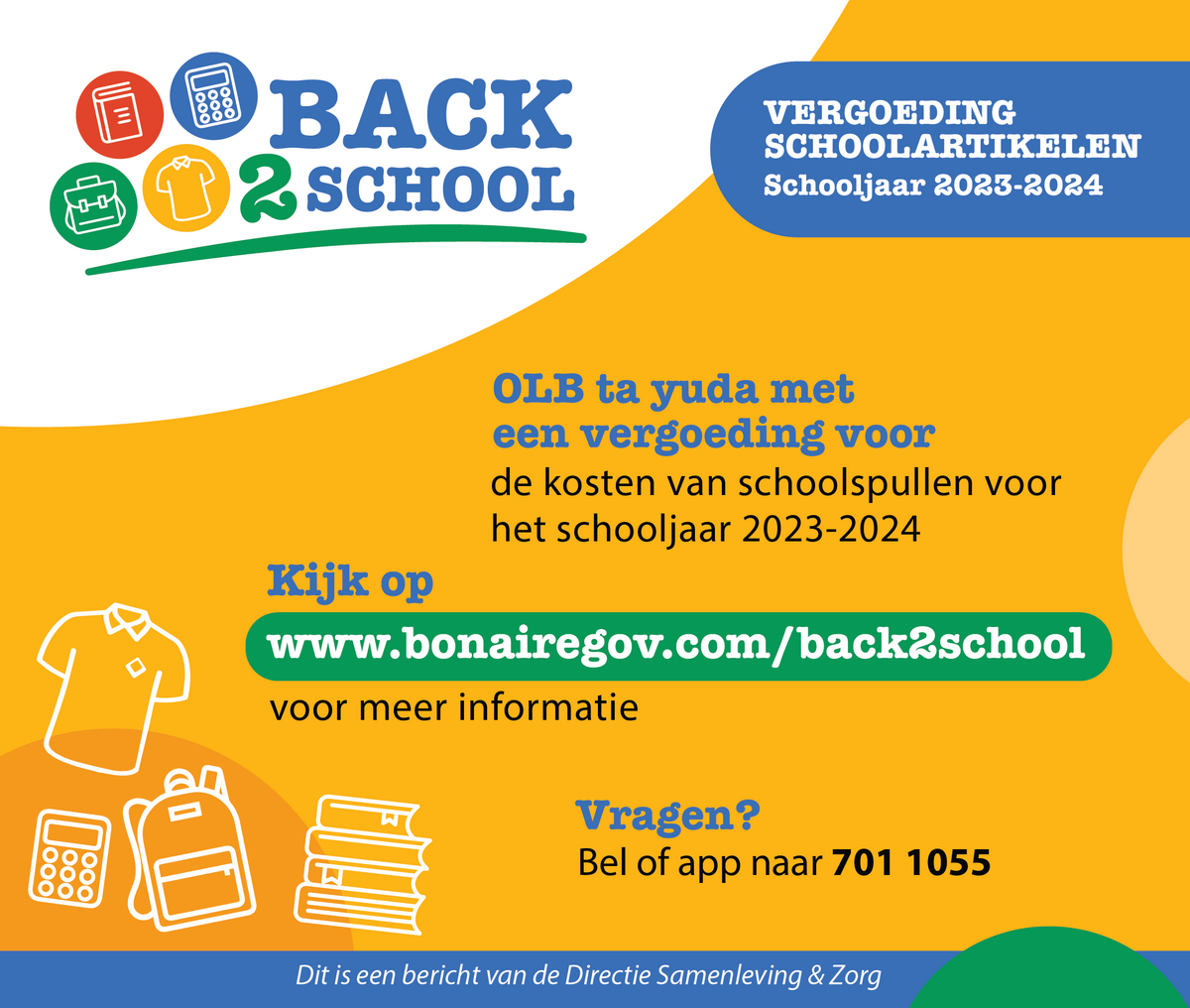 Openbaar Lichaam Bonaire: Aanvraag vergoeding schoolartikelen ...