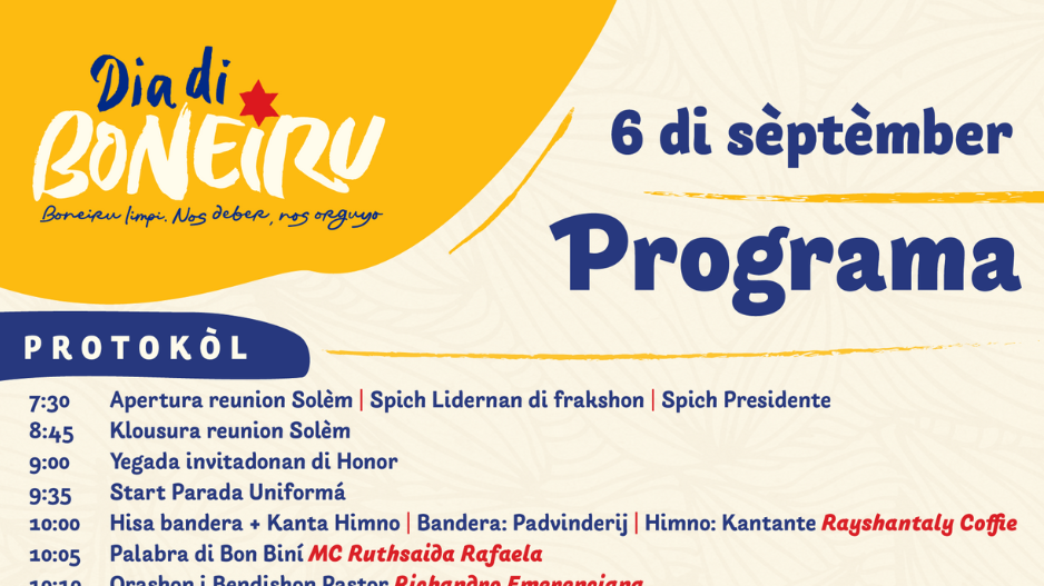 Openbaar Lichaam Bonaire: Selebrashon Dia di Boneiru: ‘Boneiru Limpi ...